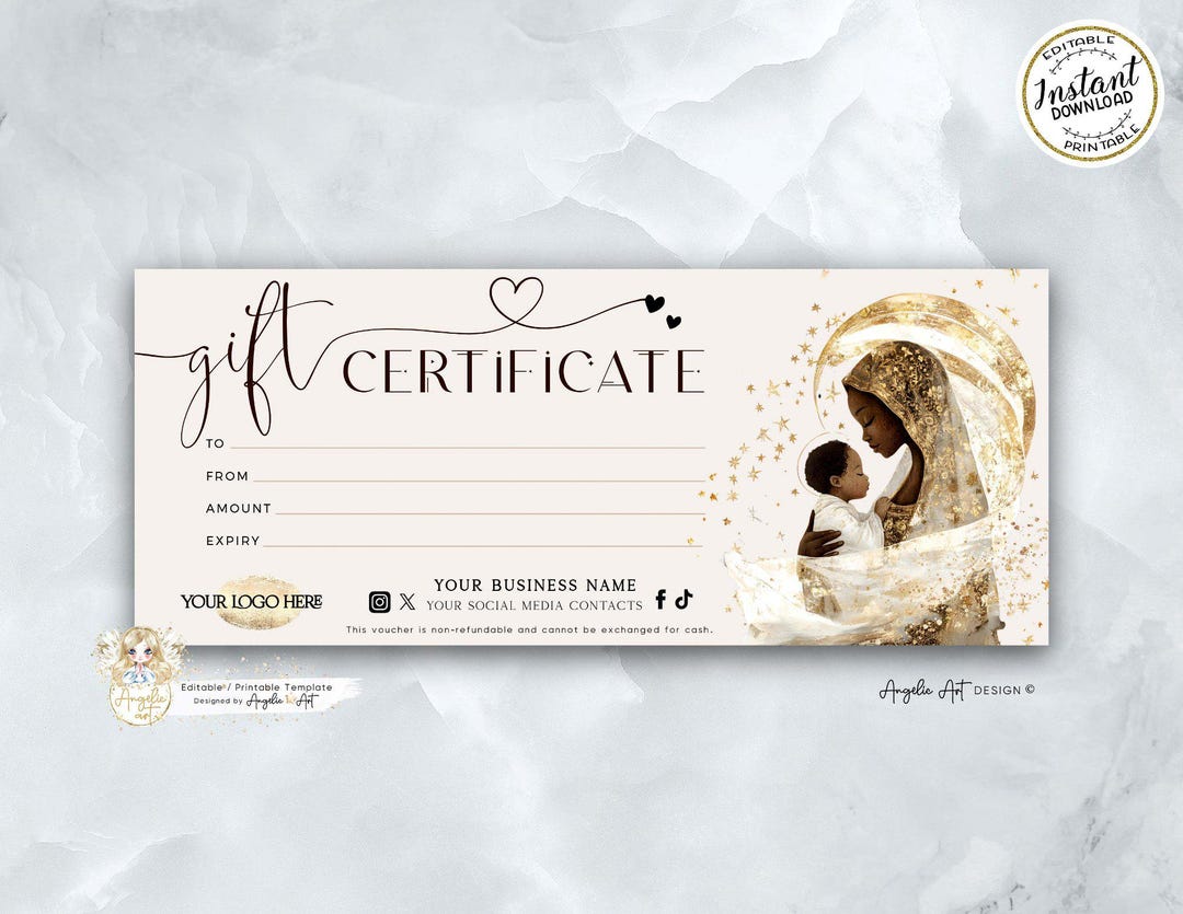 NATIVITY Christmas Gift Certificate Template Christmas Gift Voucher ...