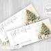 Editable Christmas Tree Gift Certificate Holiday Printable Gift Voucher ...