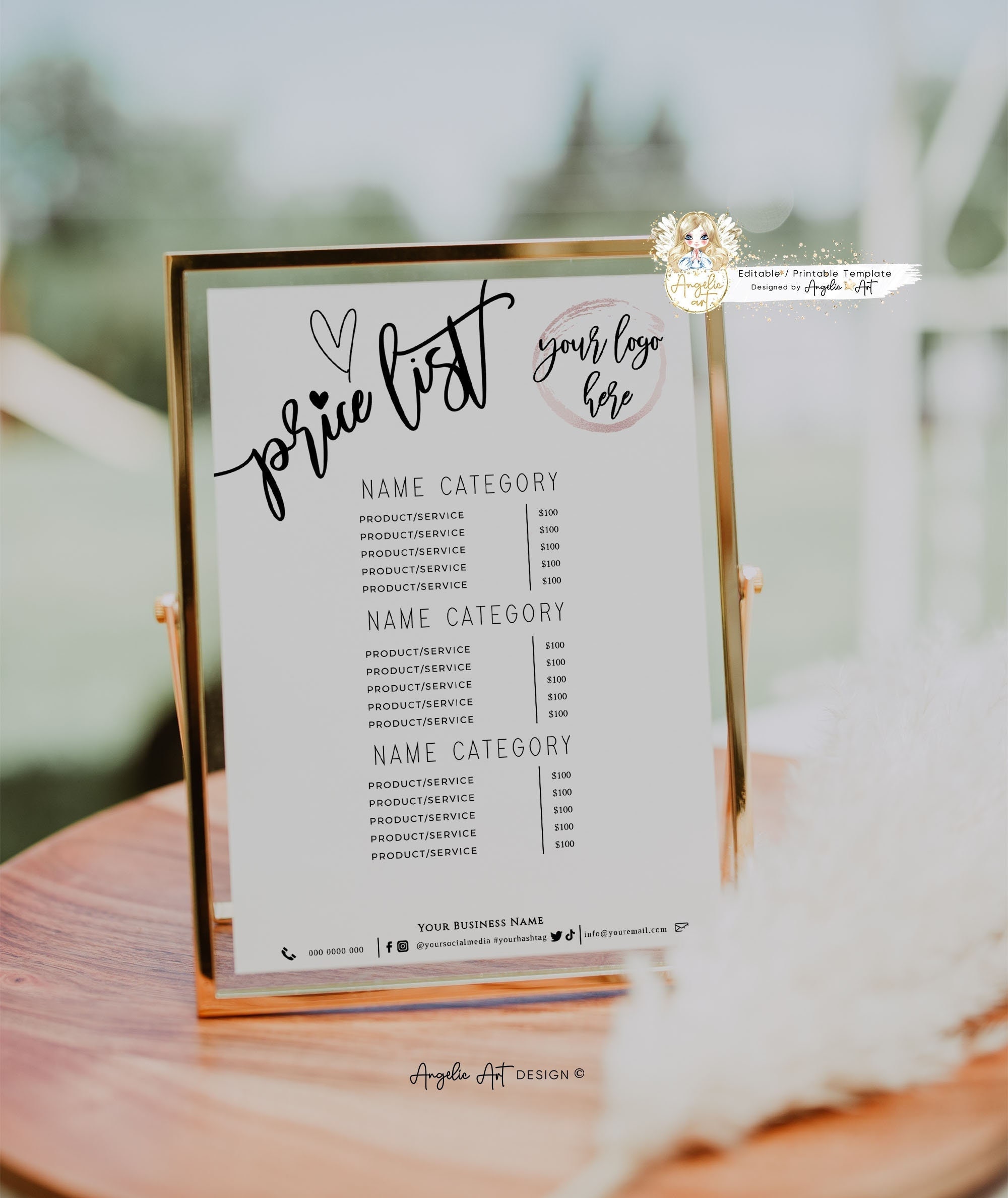 Simple Modern Price List Template Minimalist Business - Etsy