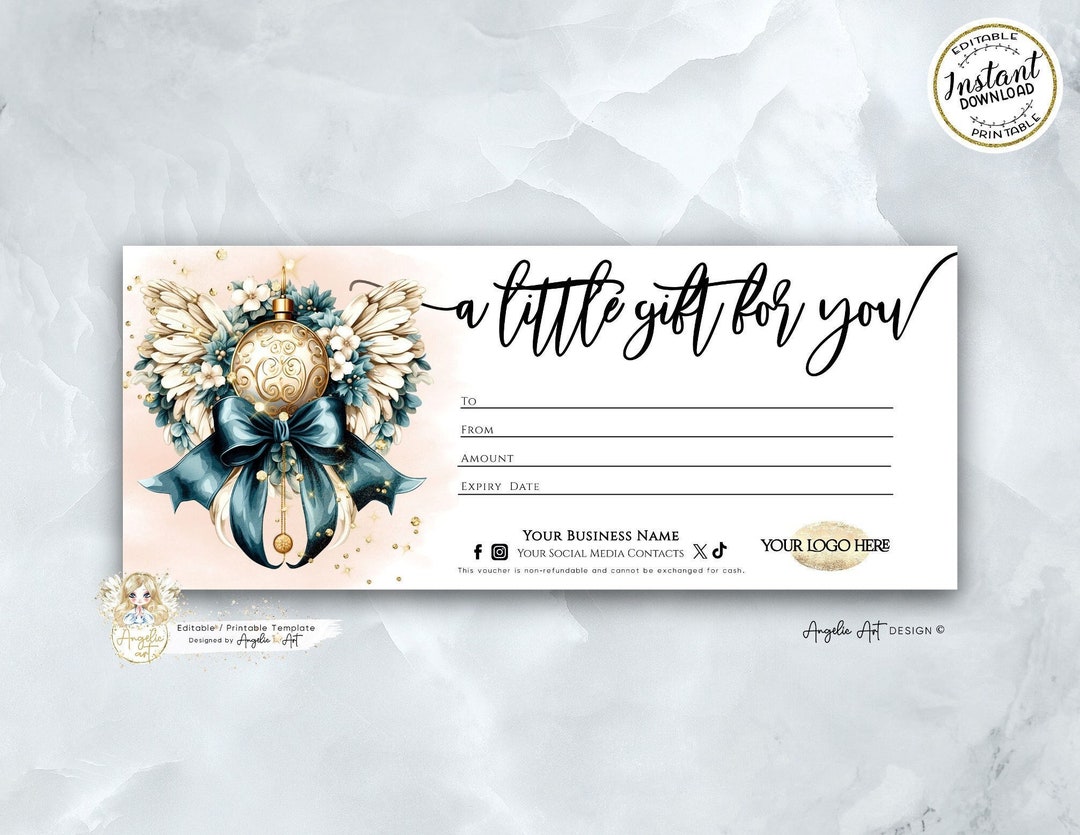 Editable Christmas Gift Certificate Template Holiday Printable Gift ...