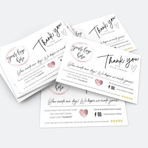 Editable Business Thank You Insert Card Template Modern Simple Insert ...