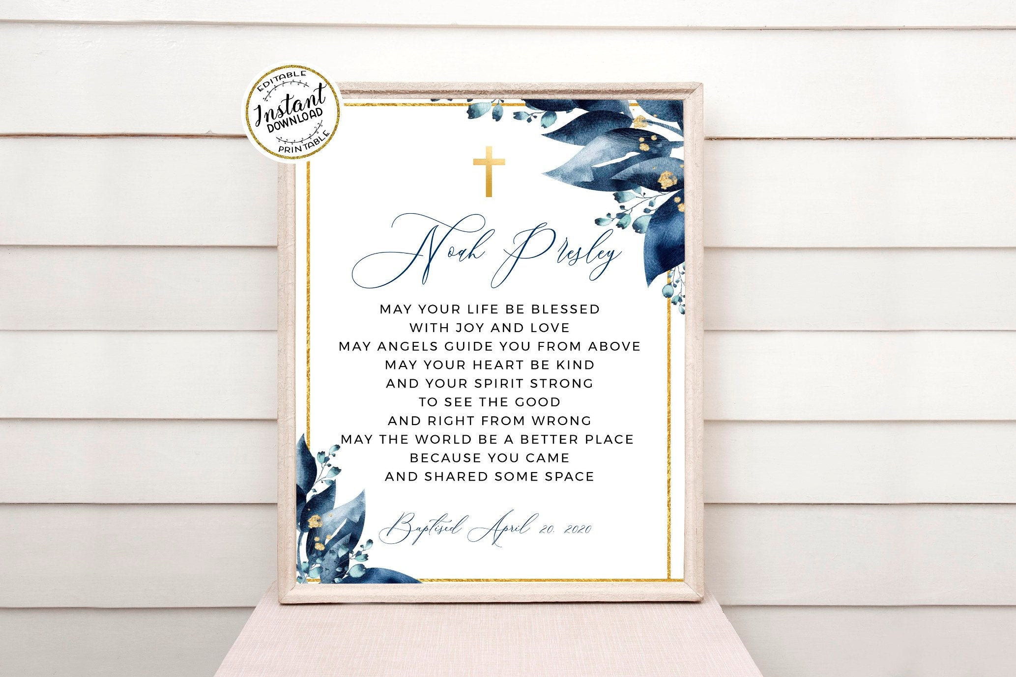 ST PETER - Baptism Prayer Blessing Sign Template, Baptism Blessing ...