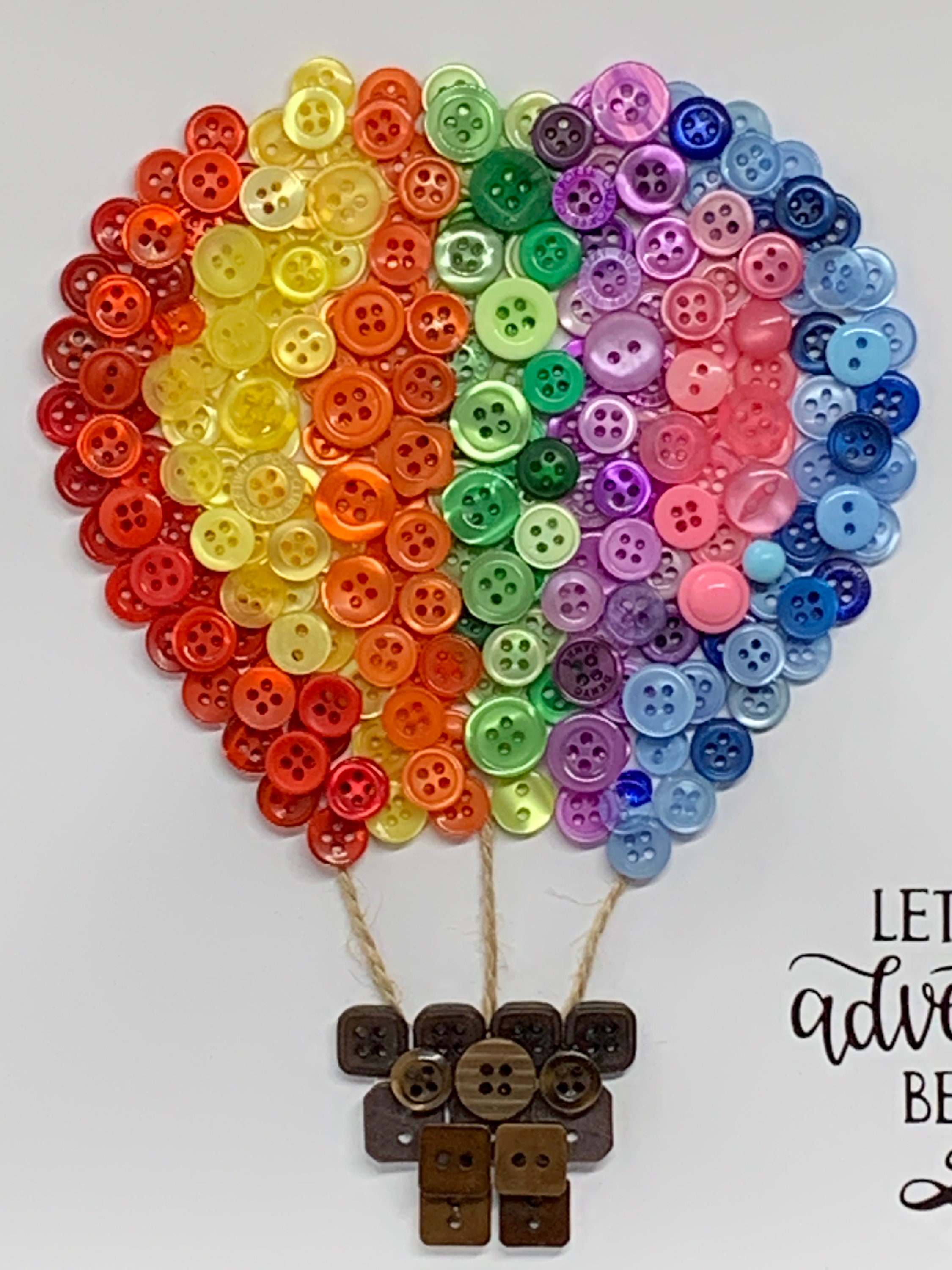 Hot Air Balloon Button Art Box Frame Nursery Children's | Etsy