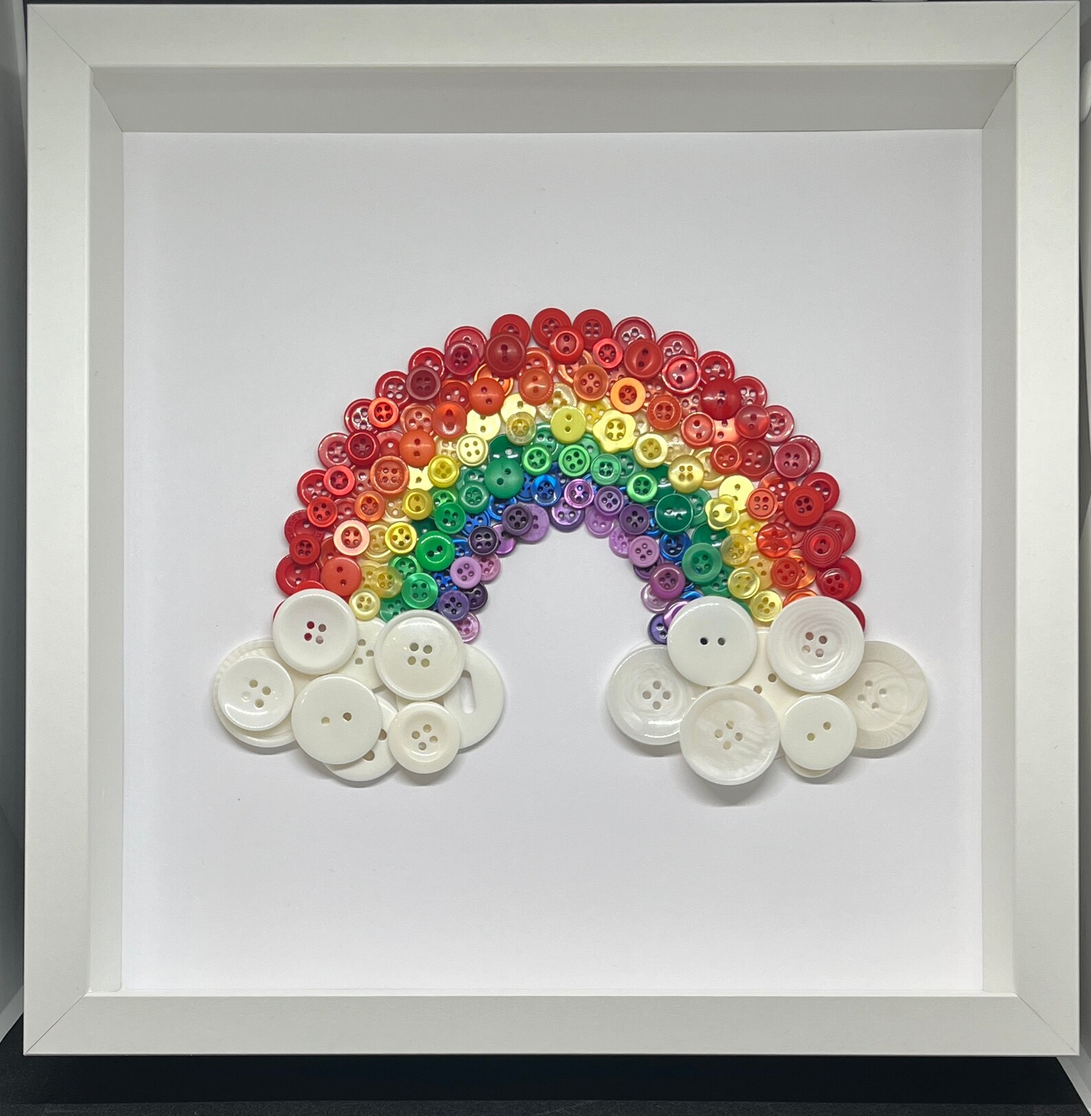 Rainbow Button Art Rainbow Wall Art Colourful Nursery Wall | Etsy UK