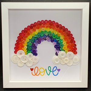 Rainbow Button Art Rainbow wall Art colourful Nursery Wall | Etsy