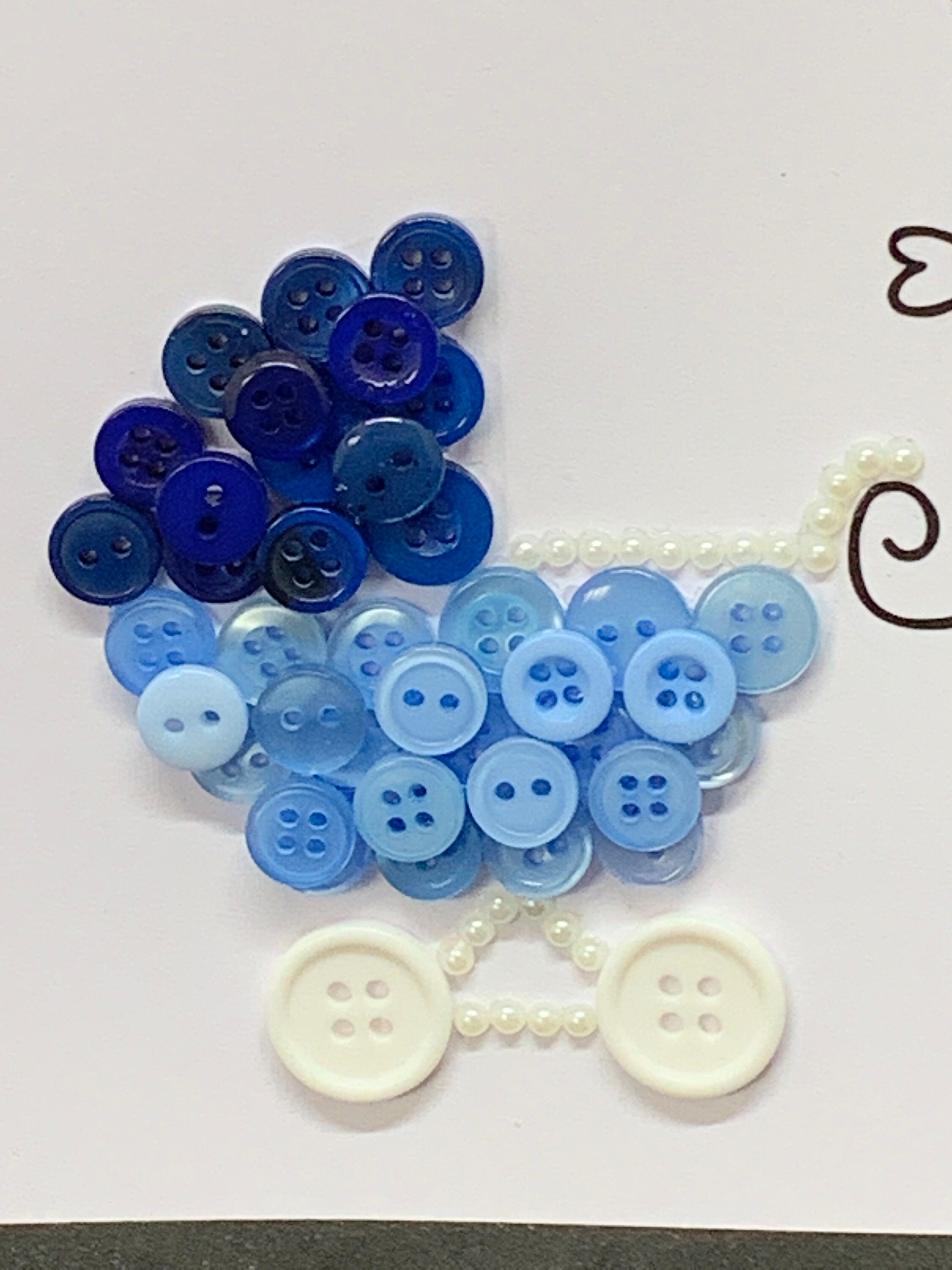 Personalised Baby Boy Button Art Card Baby Pram Card - Etsy UK