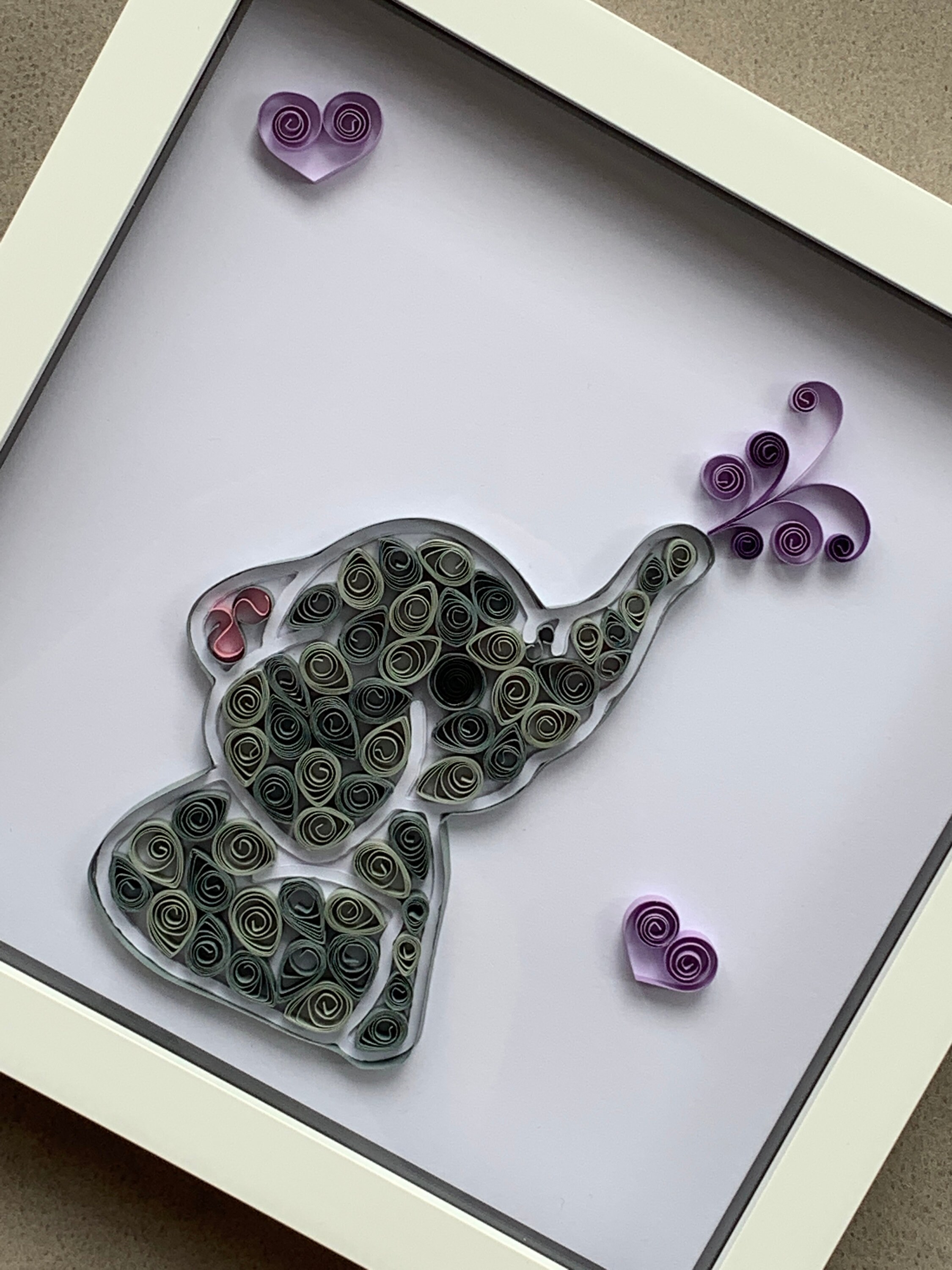 Elephant Quilled Picture Elephant Art Quilled Wall Art - Etsy UK
