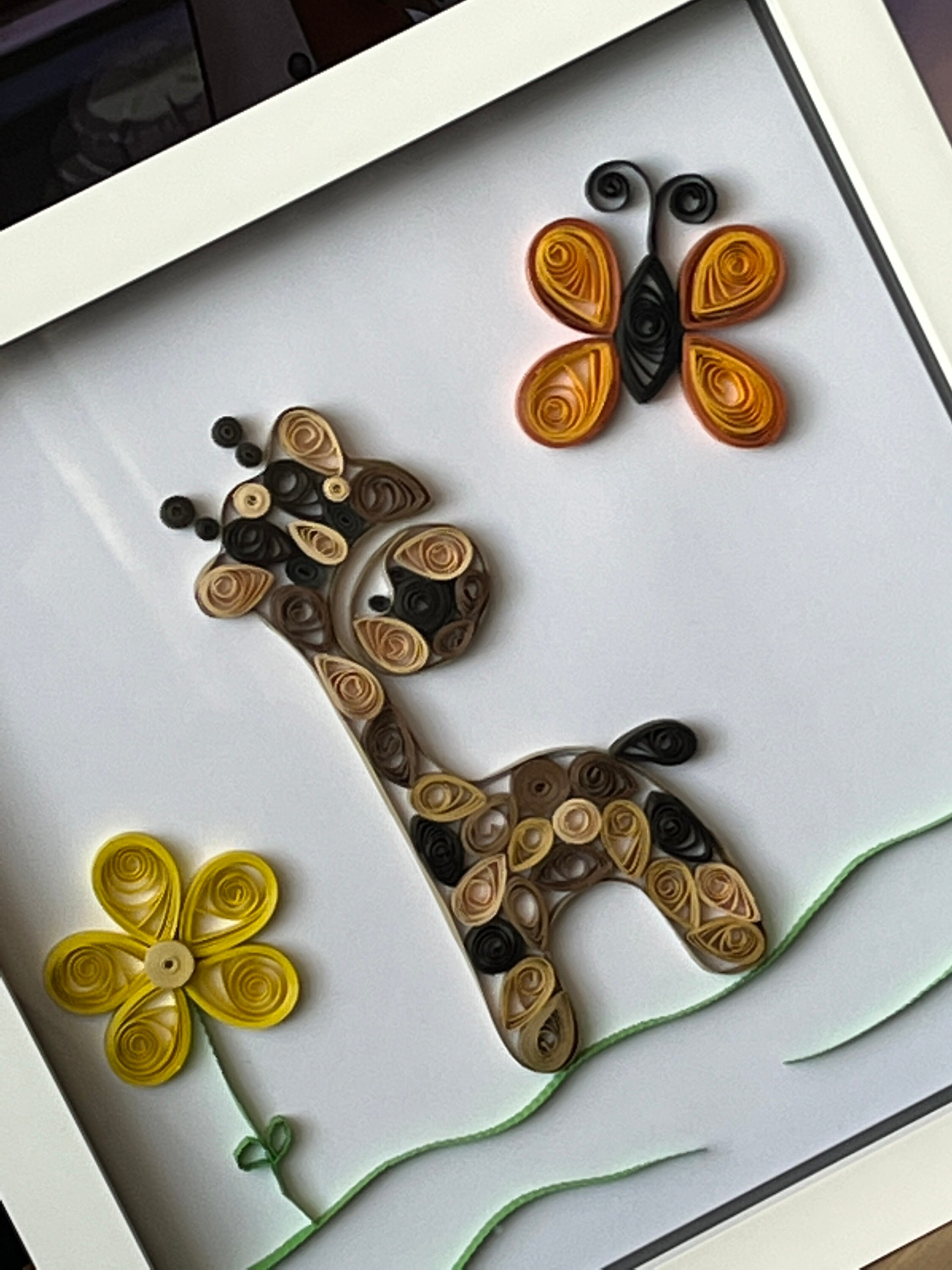 Giraffe Quilled Picture Giraffe Art Quilled Wall Art - Etsy.de