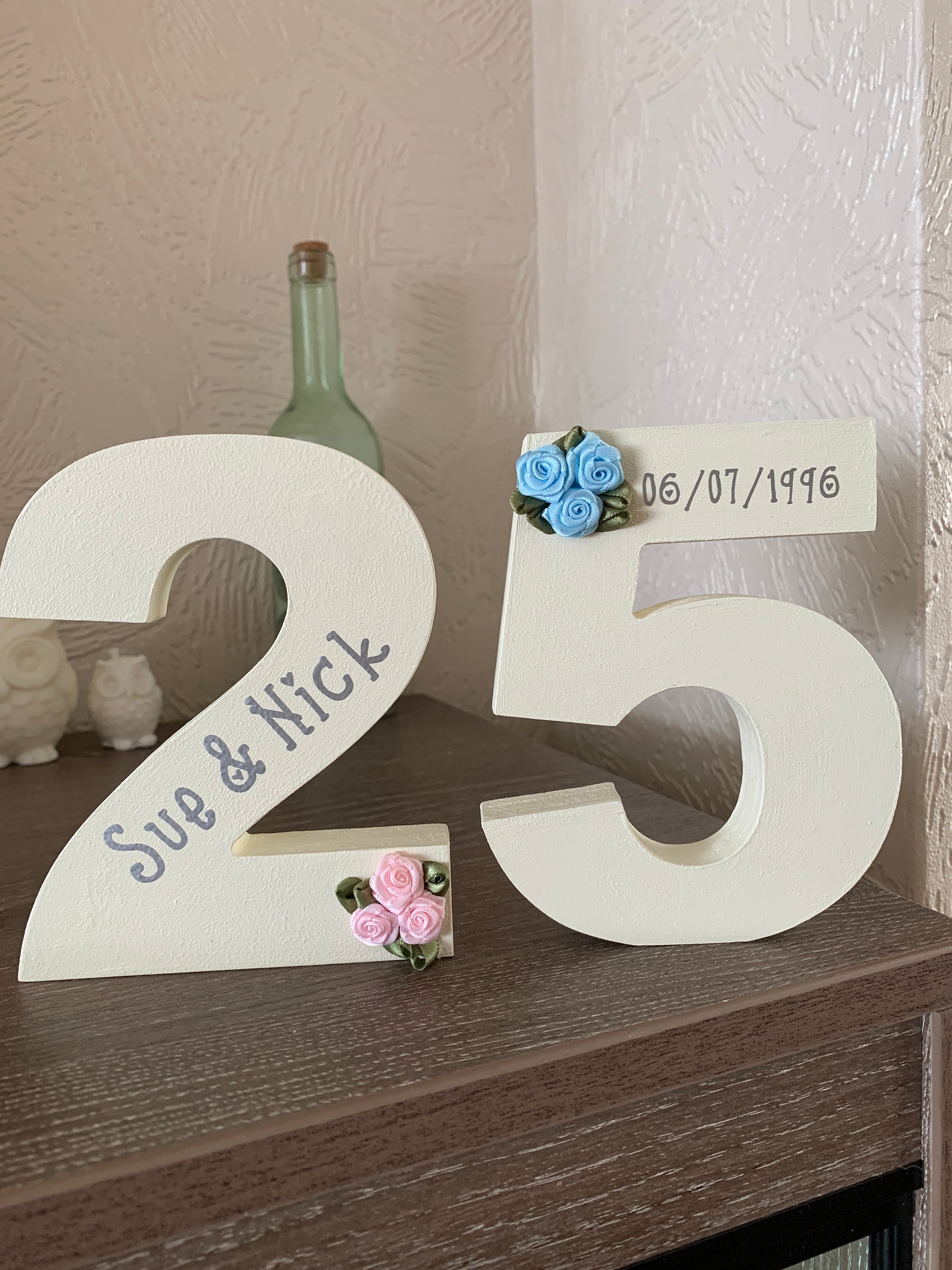 Personalised Free Standing Wooden Numbers Wooden 25th for | Etsy