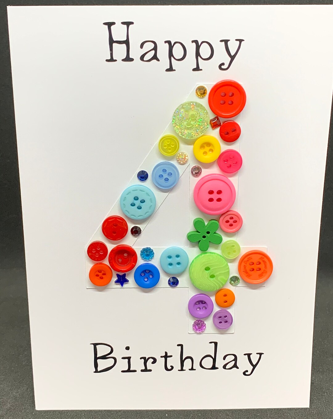Happy 4th Birthday Card, Personalised Birthday Card, 4th Birthday Card ...