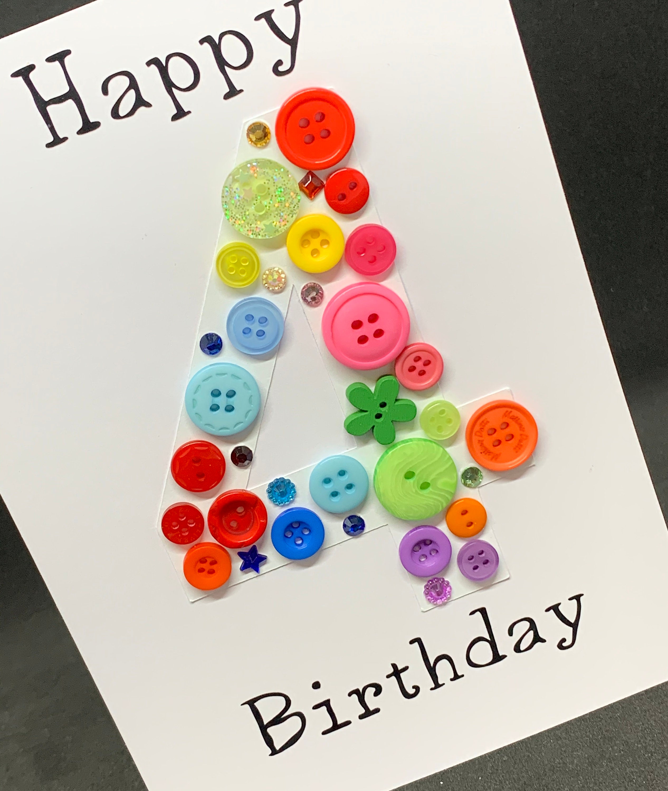 Happy 4th Birthday Card Personalised Birthday Card 4th - Etsy UK