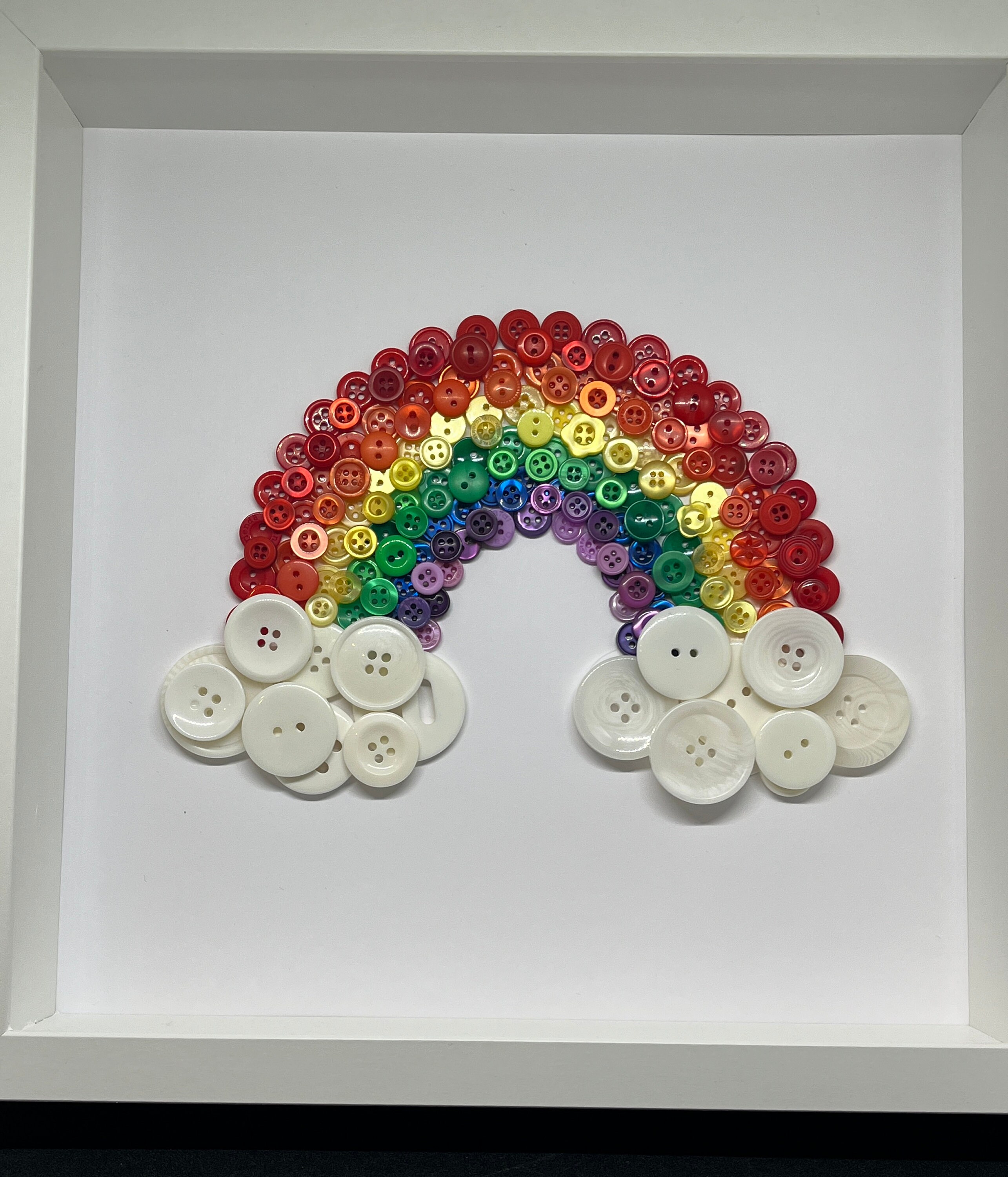 Rainbow Button Art Rainbow Wall Art Colourful Nursery Wall | Etsy UK