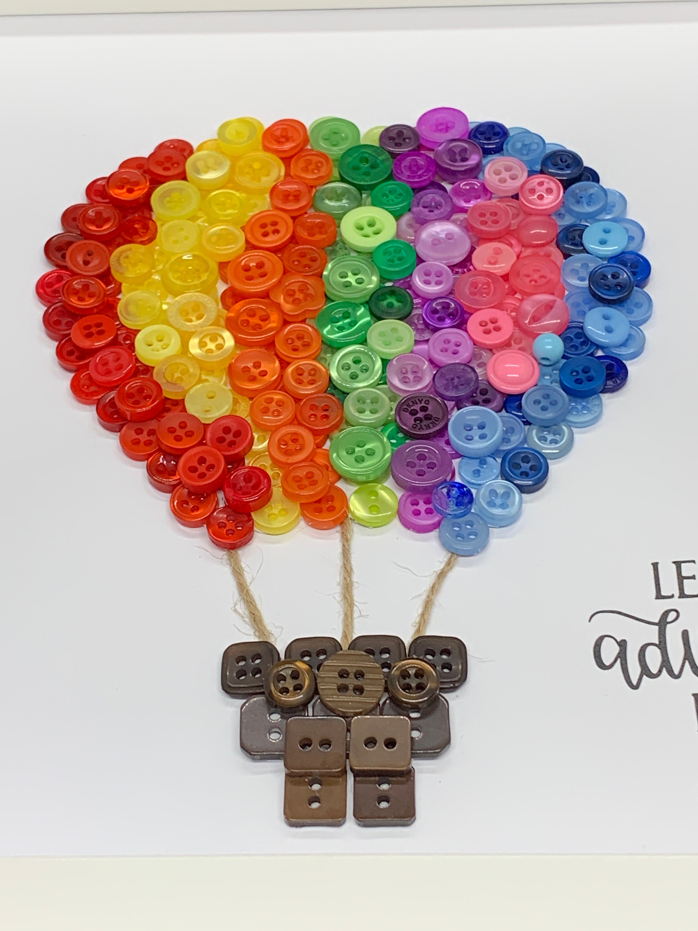 Hot Air Balloon Button Art Box Frame Nursery Children's | Etsy