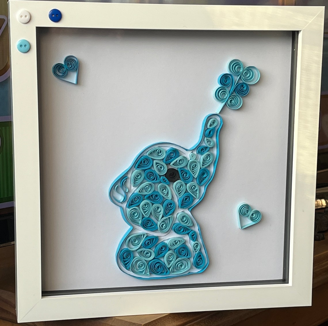 Elephant Quilled Picture Elephant Art Quilled Wall Art - Etsy UK