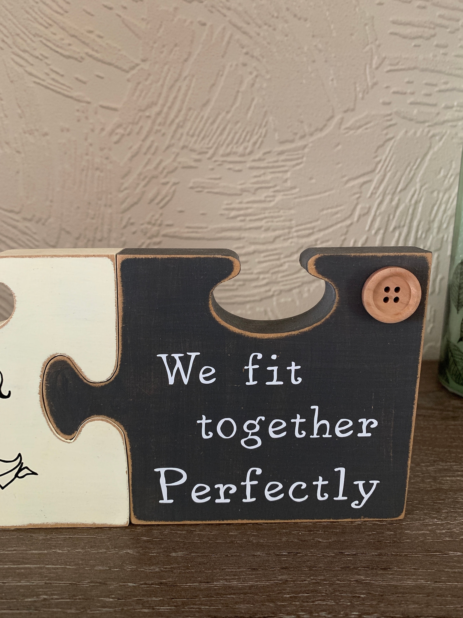 Free Standing Puzzle Piece We Fit Together Perfectly Puzzle | Etsy UK