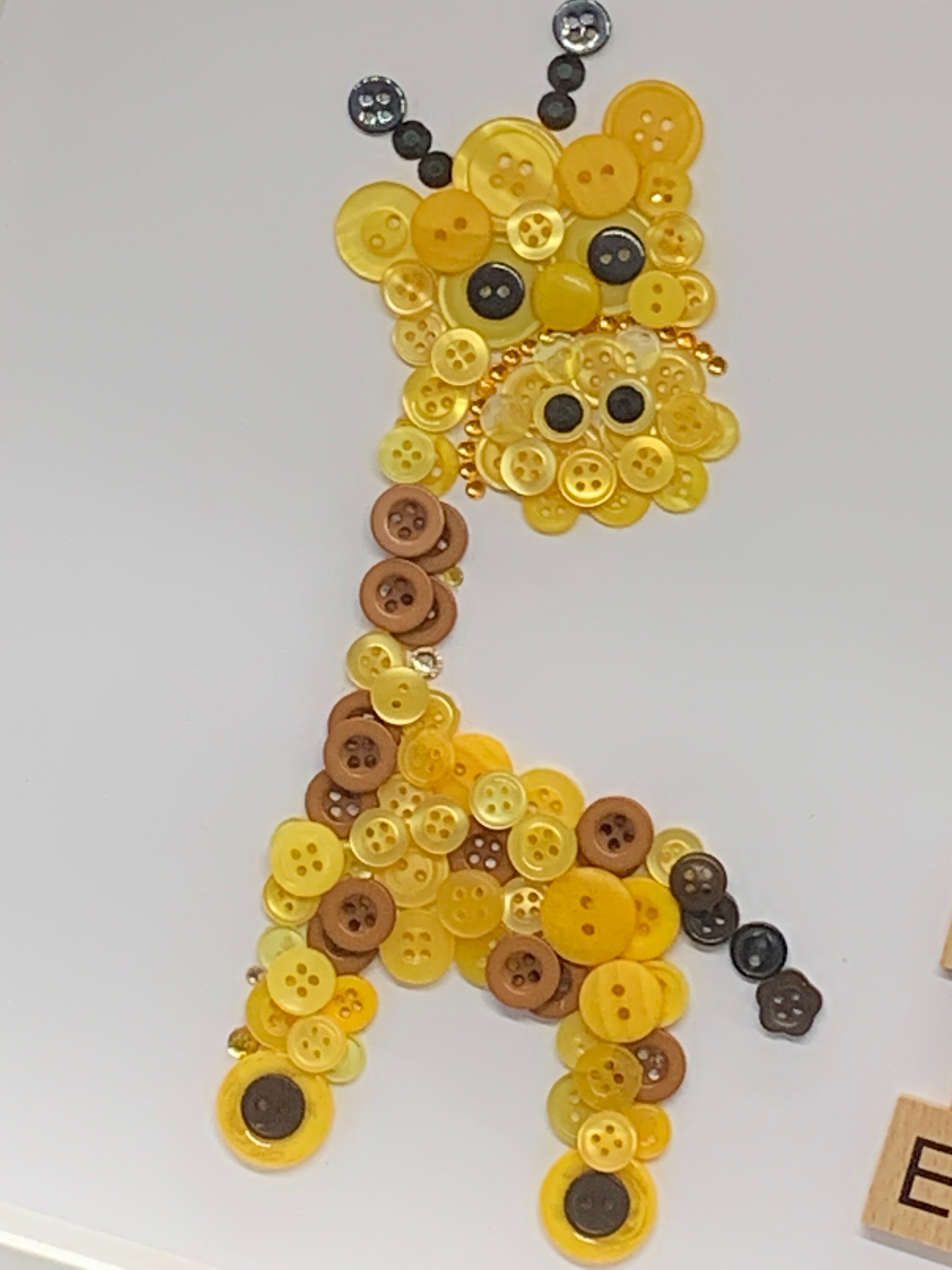 Animal Button Art Giraffe Button Animal Giraffe Button Art - Etsy
