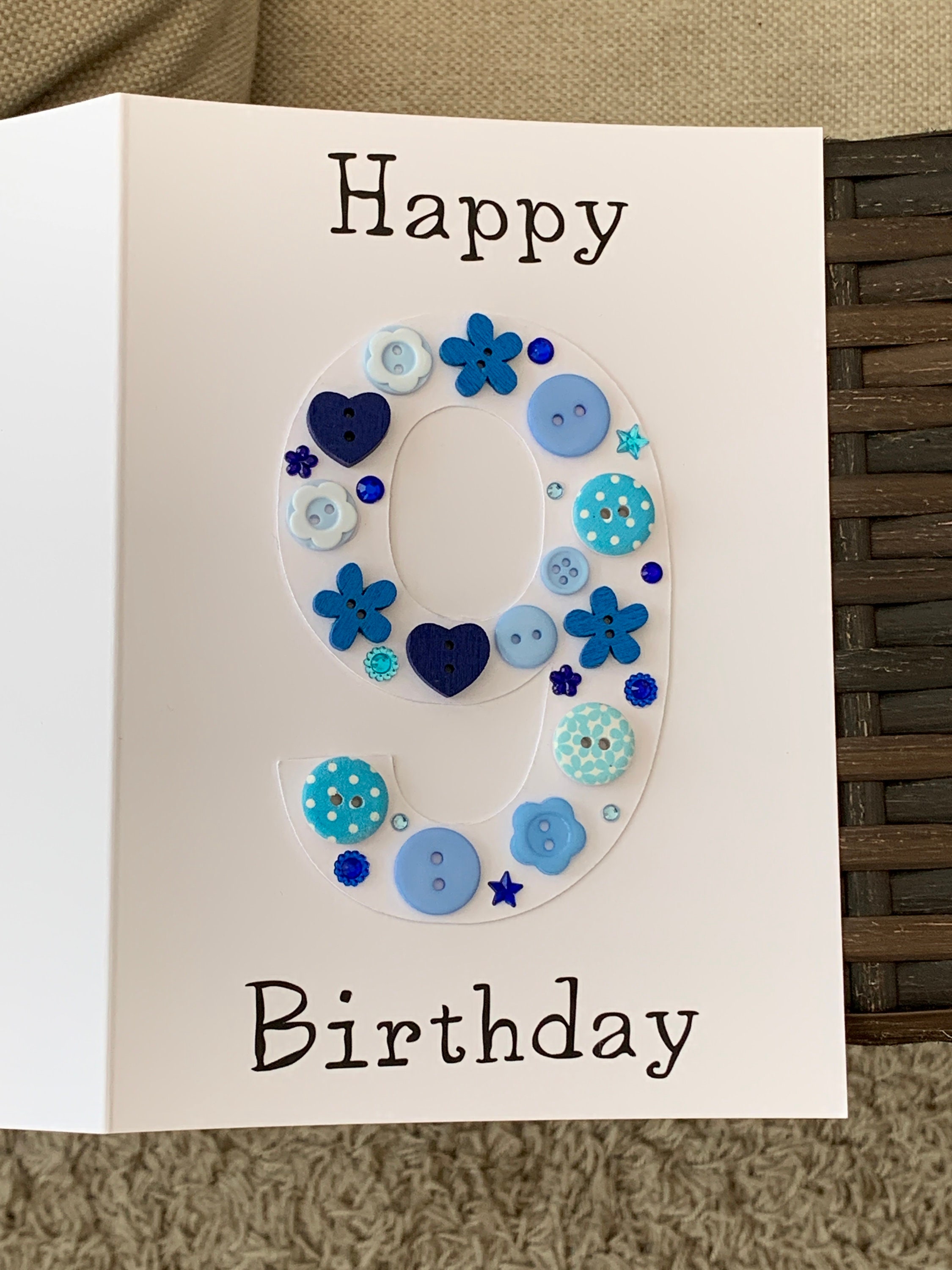 Happy 9th Birthday Card Personalised Birthday Card Card for | Etsy