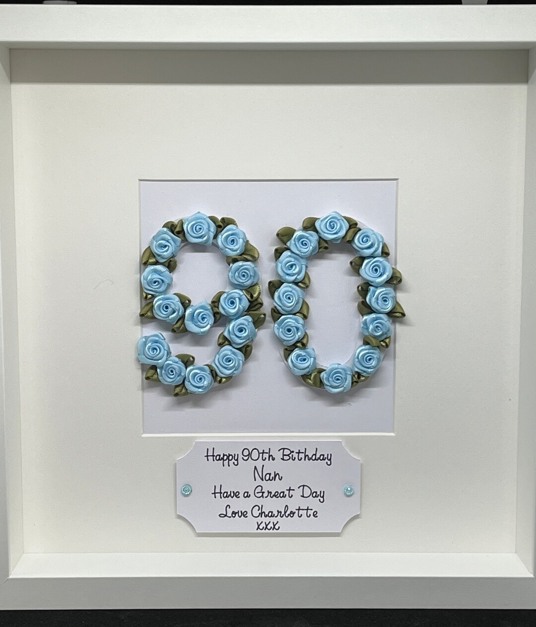 90th Birthday Box Frame, Personalised Box Frame, 90th Birthday Gift for ...