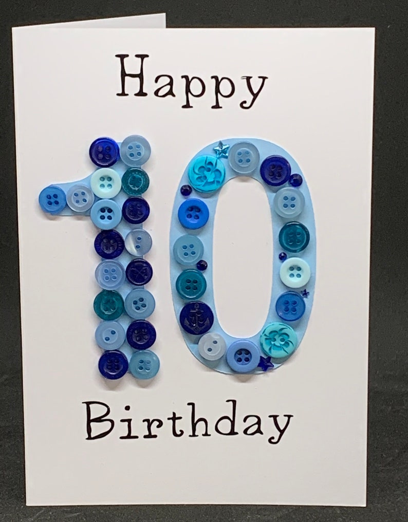 Happy 10th Birthday Card Personalised 10th Birthday Card | Etsy