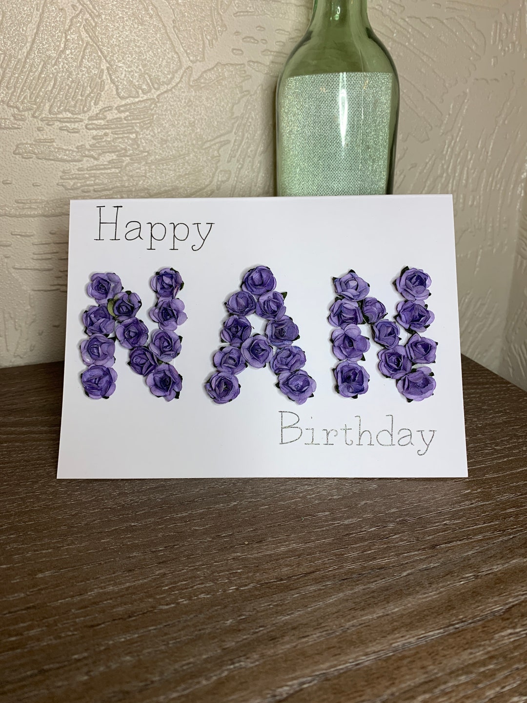 Happy Birthday Card for Nan, Handmade Paper Flower Card for Nan, Card ...
