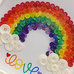 Rainbow Button Art Rainbow wall Art colourful Nursery Wall | Etsy