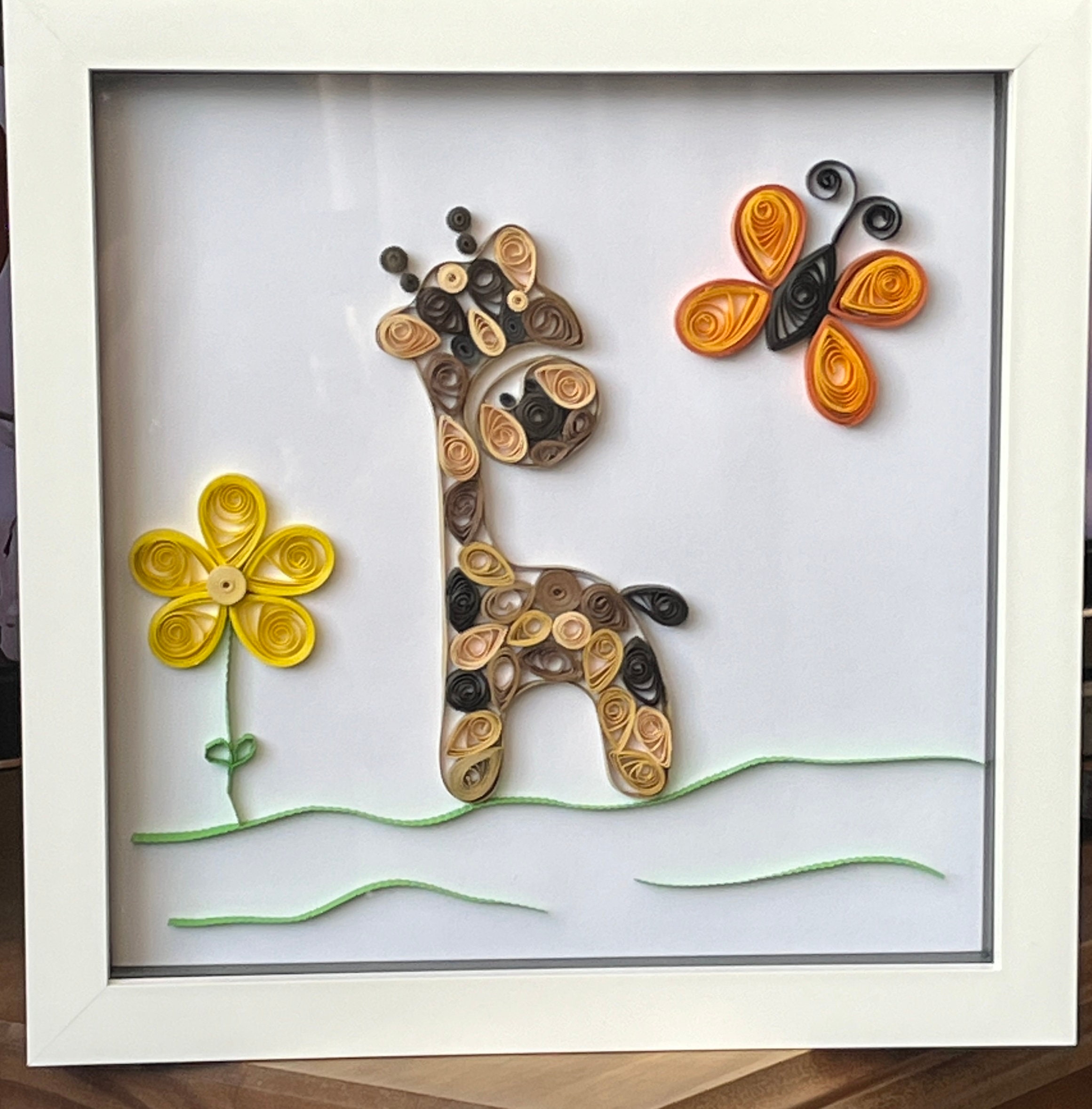 Giraffe Quilled Picture Giraffe Art Quilled Wall Art - Etsy.de