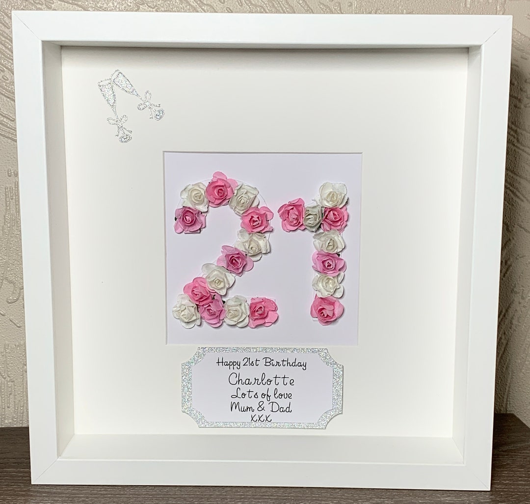 21st Birthday Box Frame, Personalised Box Frame, 21st Birthday Gift for ...