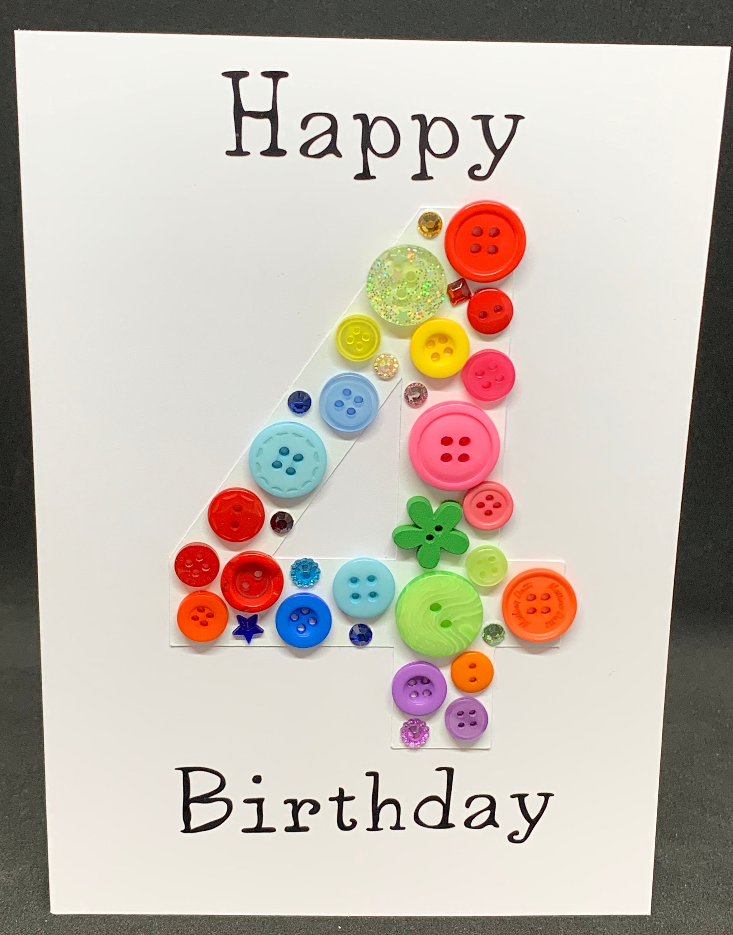 Happy 4th Birthday Card Personalised Birthday Card 4th - Etsy UK