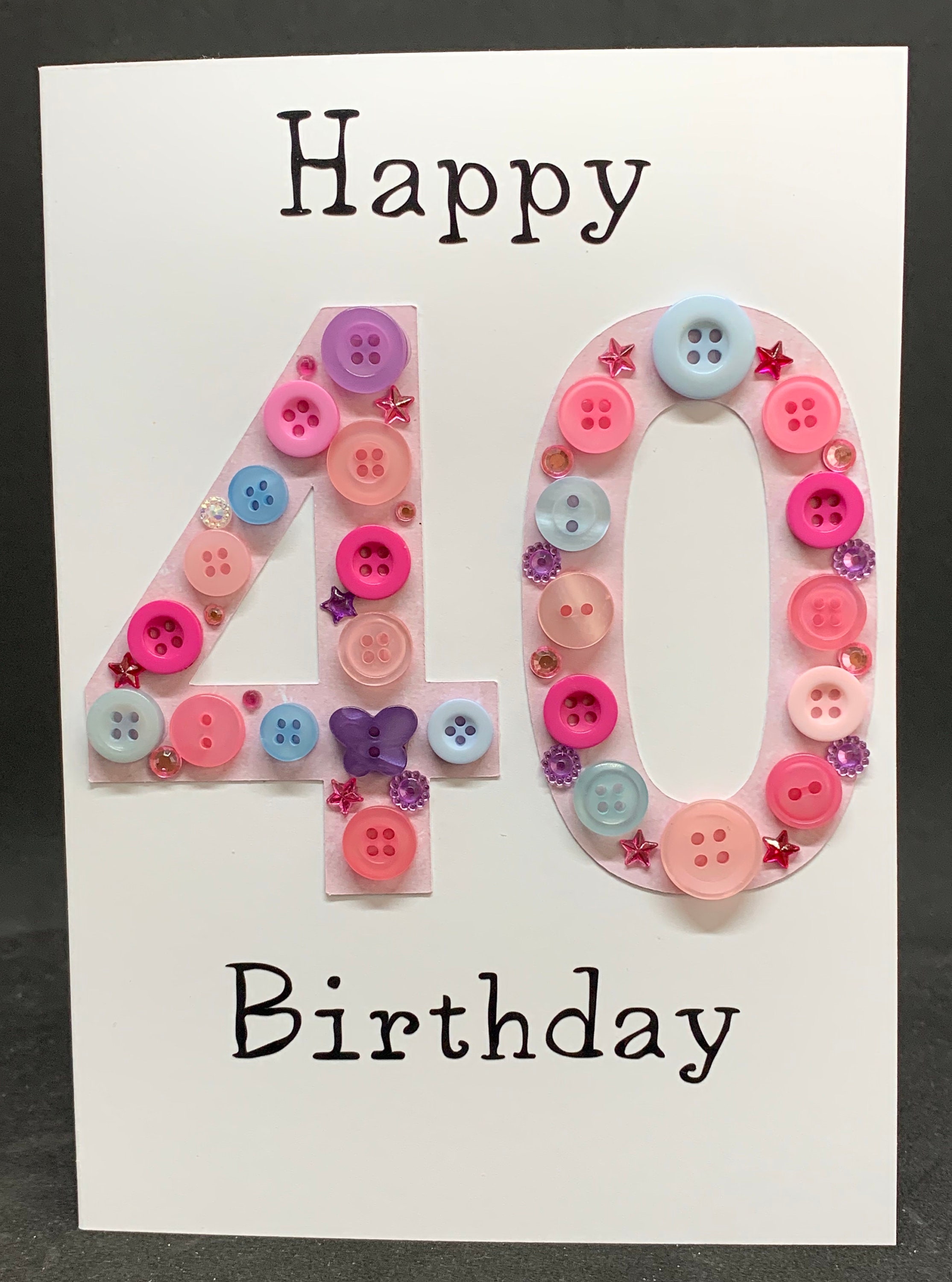 Happy 40th Birthday Card Handmade Personalised Birthday Card - Etsy