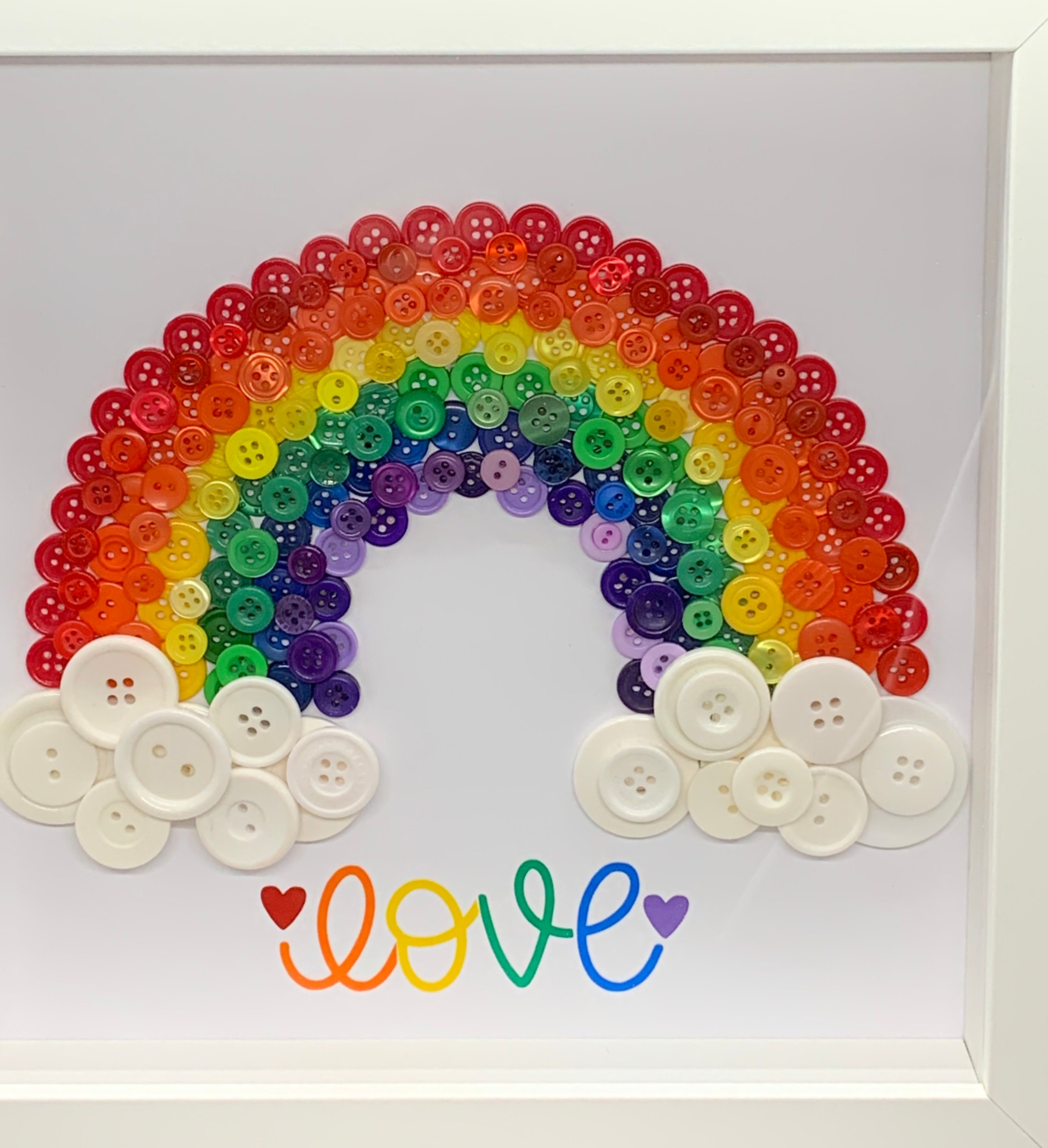 Rainbow Button Art Rainbow wall Art colourful Nursery Wall | Etsy