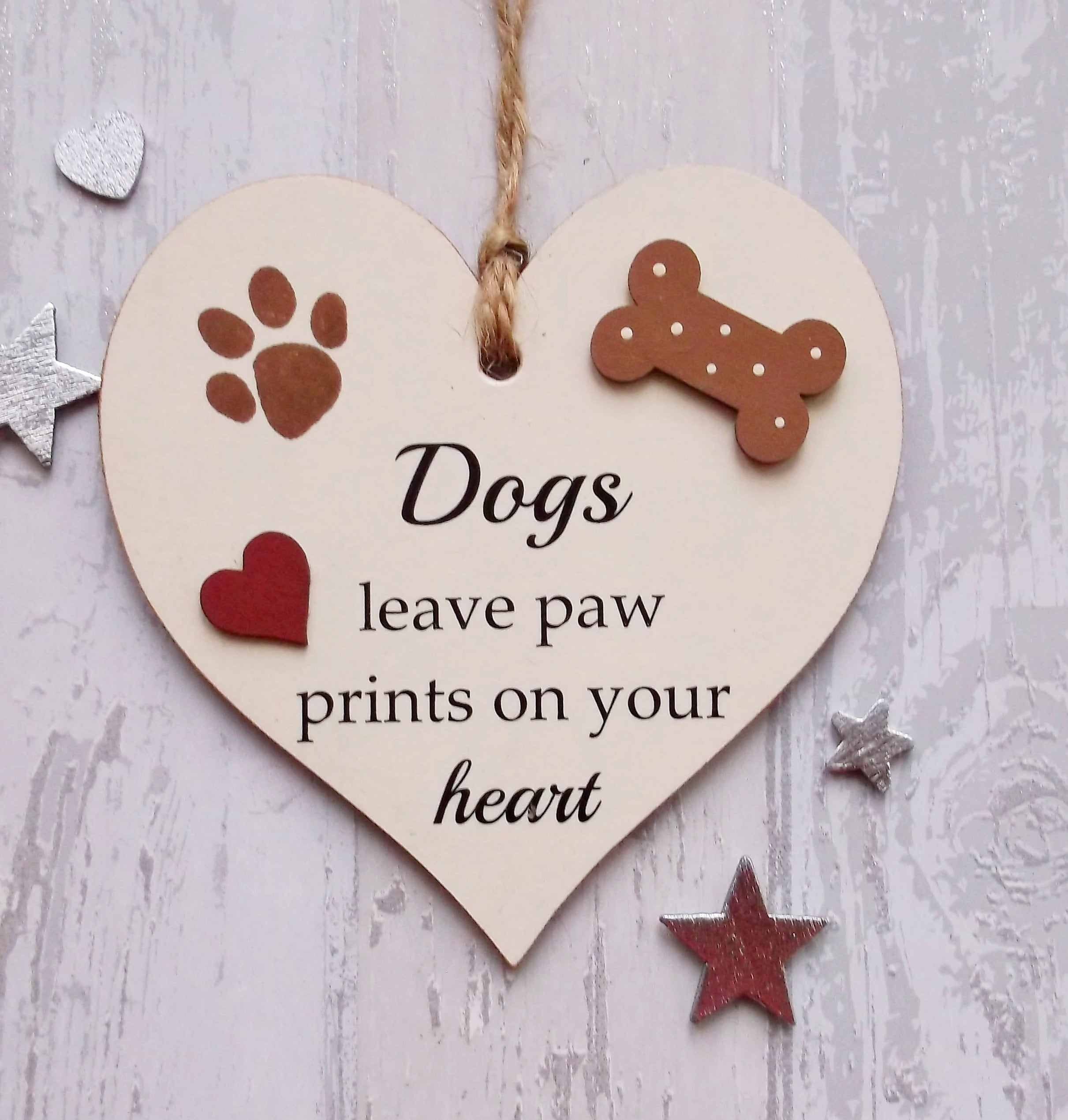Dogs Leave Paw Prints on Your Heart Puppy Gift Wooden Hanging - Etsy