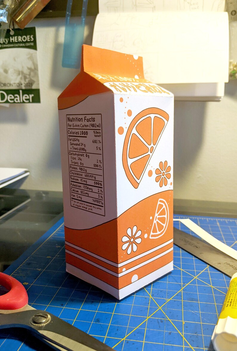 100% Orange Juice D.I.Y. Papercraft Project - Etsy