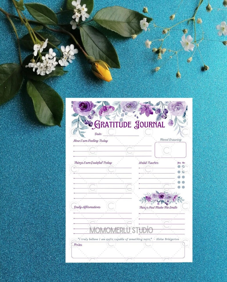 BRIDGERTON INSPIRED GRATITUDE Journal Printable Pages Instant Download ...