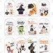 12 Cute Halloween Digital Printable Tags, Friendly Ghosts, Witches ...