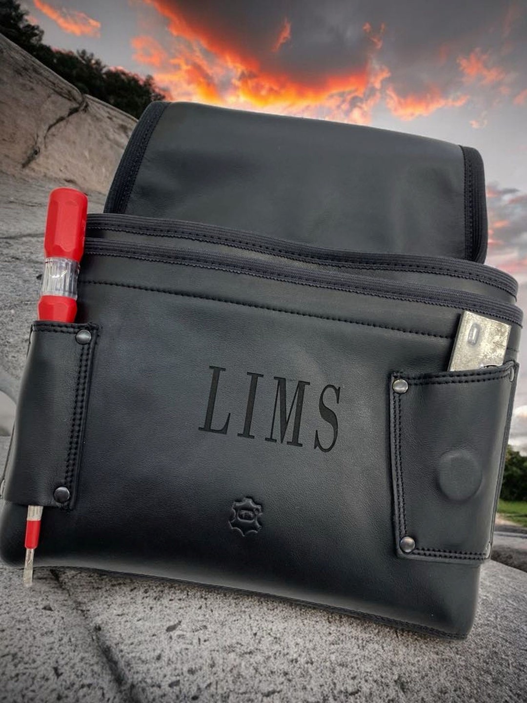 Personalized Leather Tool Belt Pouch, Leather Work Pouch Belt Holster ...