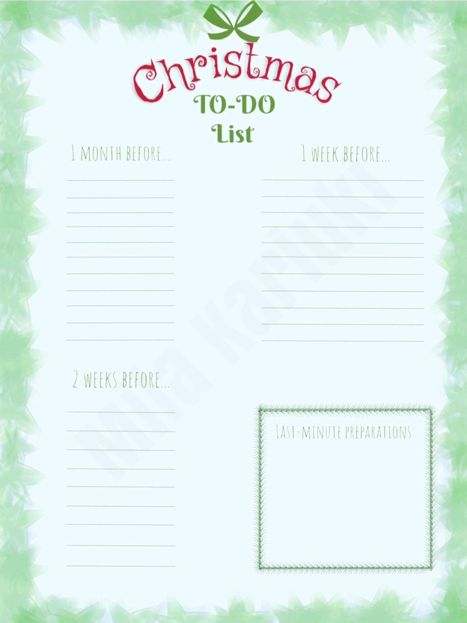 Christmas To-do List - Printable - Etsy