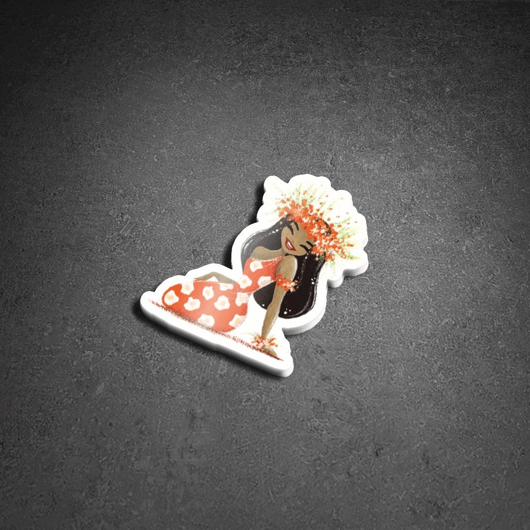 Set of Cute Tiki Girl Stickers Hula Vinyl Colorful Mini - Etsy
