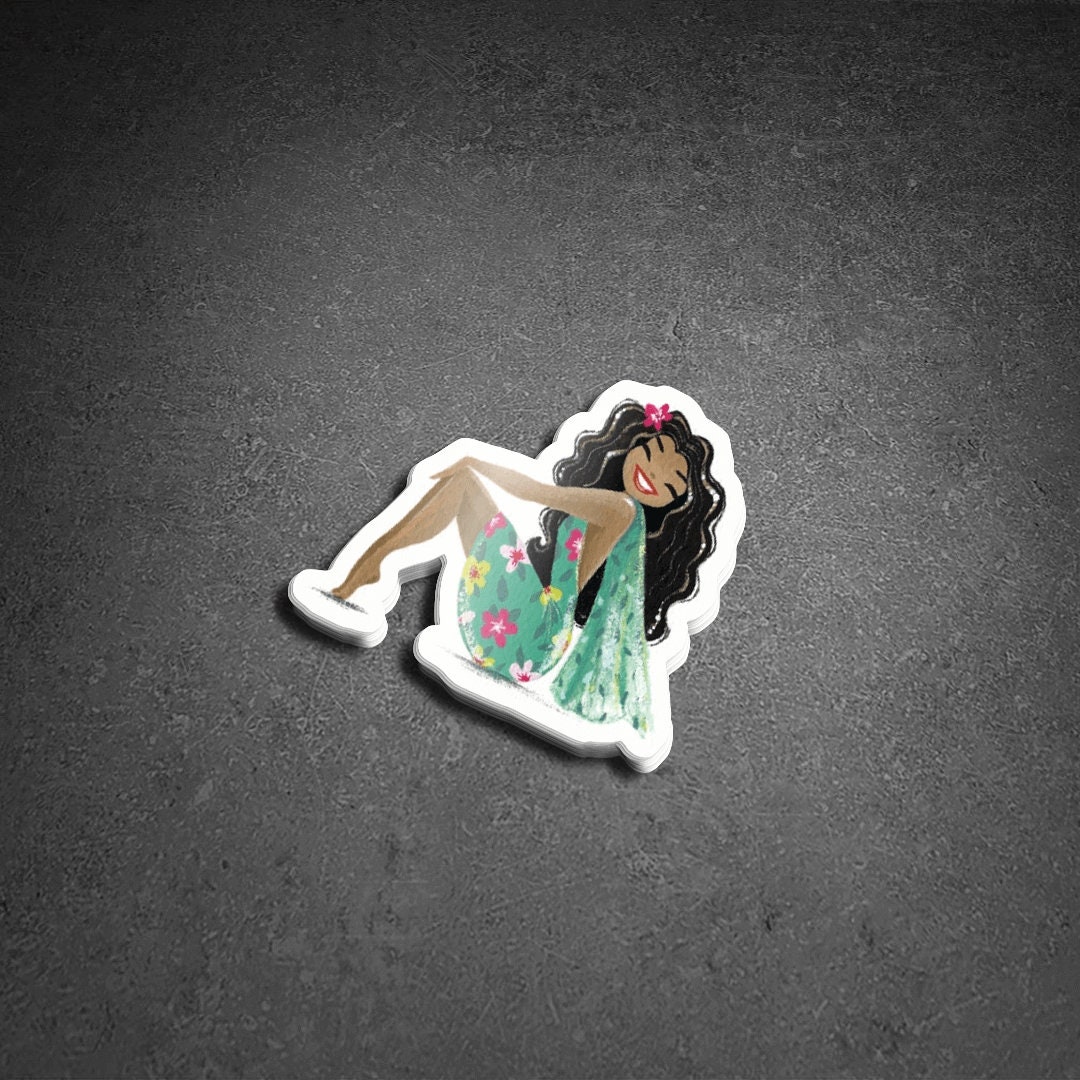 Set of Cute Tiki Girl Stickers Hula Vinyl Colorful Mini - Etsy
