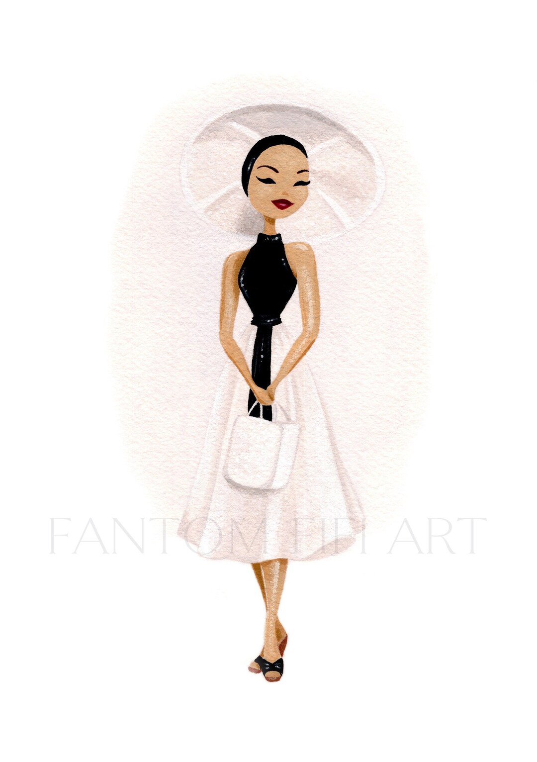 Grace Kelly inspiró la pintura original de gouache sombrero - Etsy México