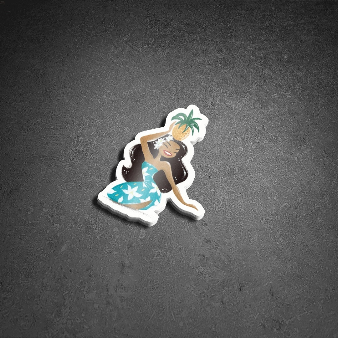 Set of Cute Tiki Girl Stickers Hula Vinyl Colorful Mini - Etsy