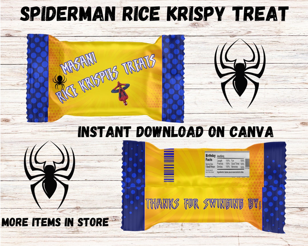 Spiderman Rice Krispy Treat Label - Etsy
