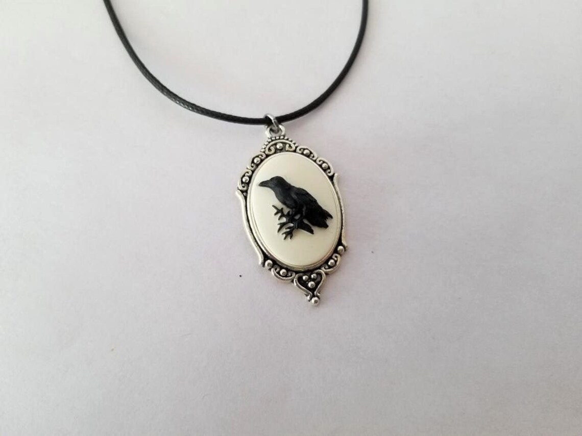 Victorian Gothic Style Raven Cameo Choker 15-17 Black | Etsy
