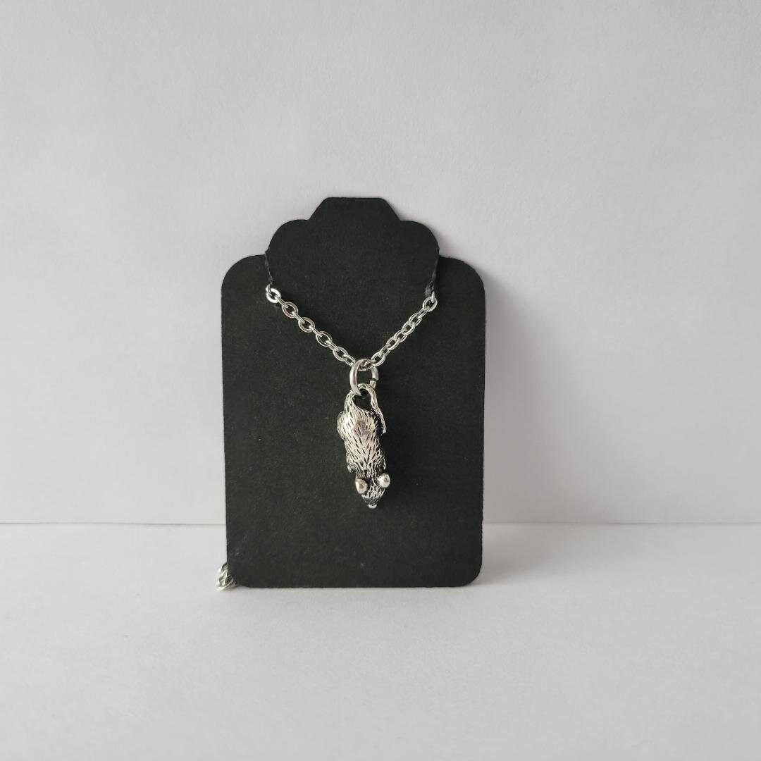Simple Little Mouse Necklace Your Choice Length Stainless Steel Chain ...