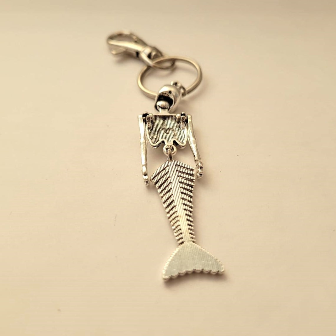 Mermaid Skeleton Fiji Mermaid Keychain Ring and Clip - Etsy