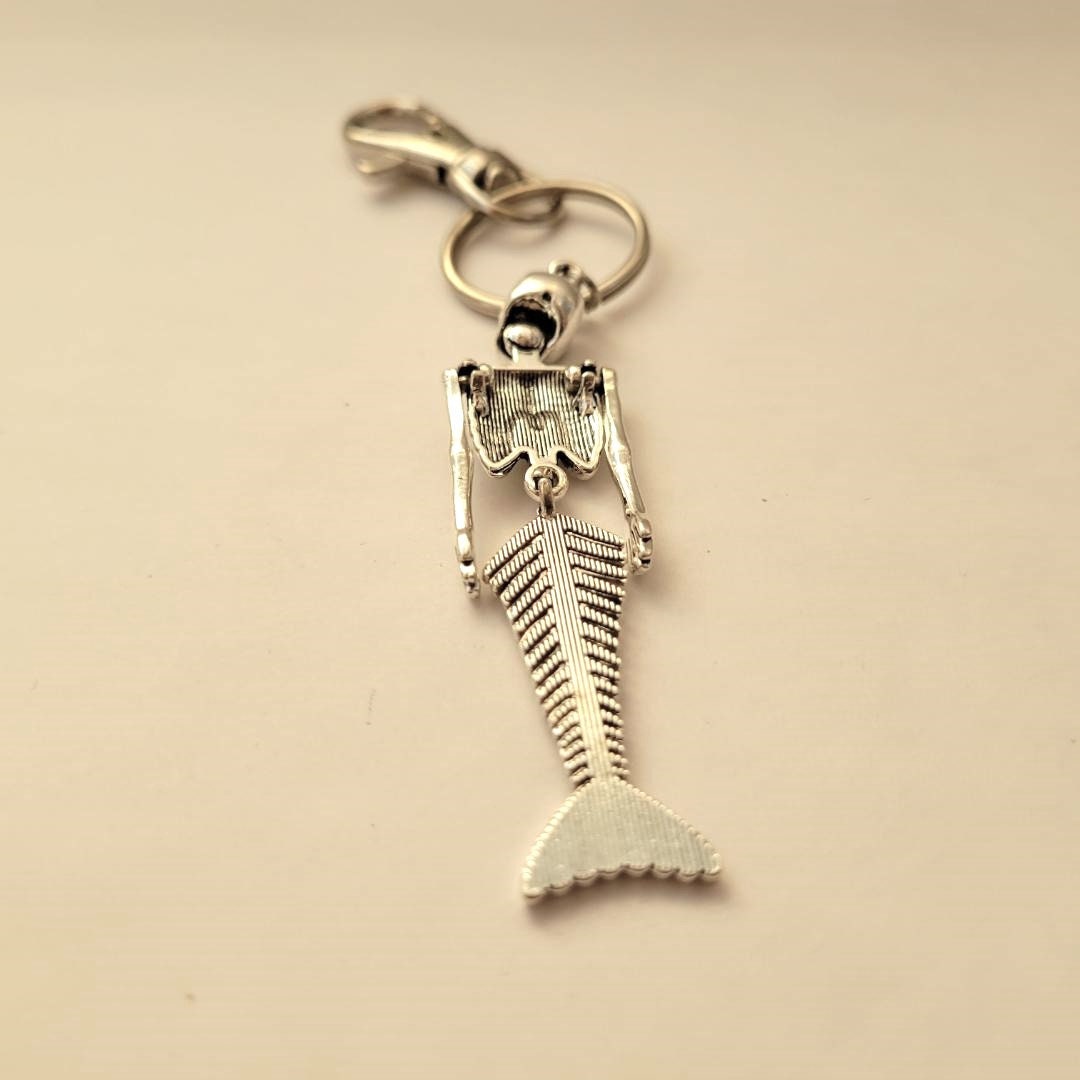 Mermaid Skeleton Fiji Mermaid Keychain Ring and Clip - Etsy