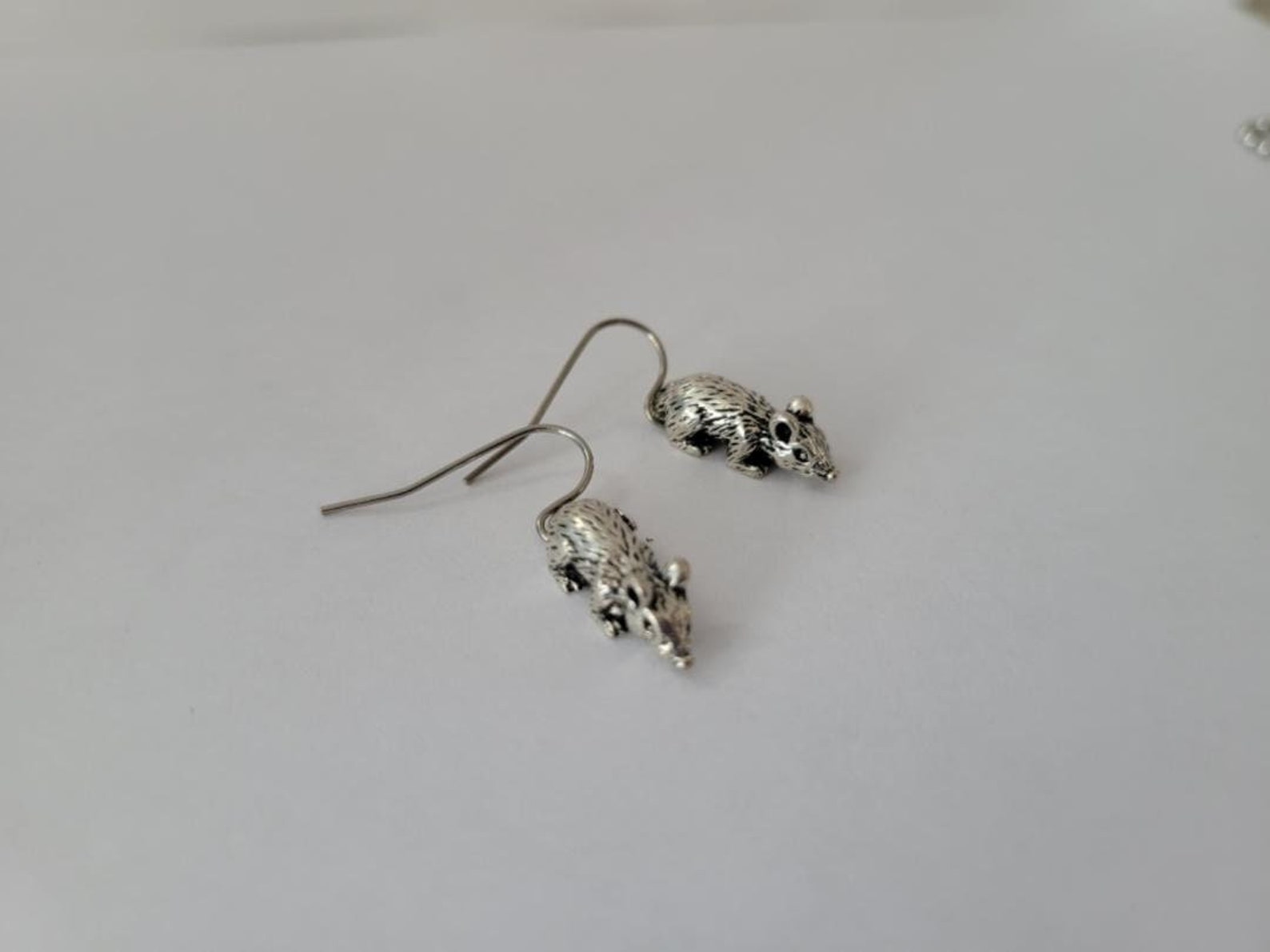 Hypoallergenic Little Rat/mouse Dangle Earrings - Etsy