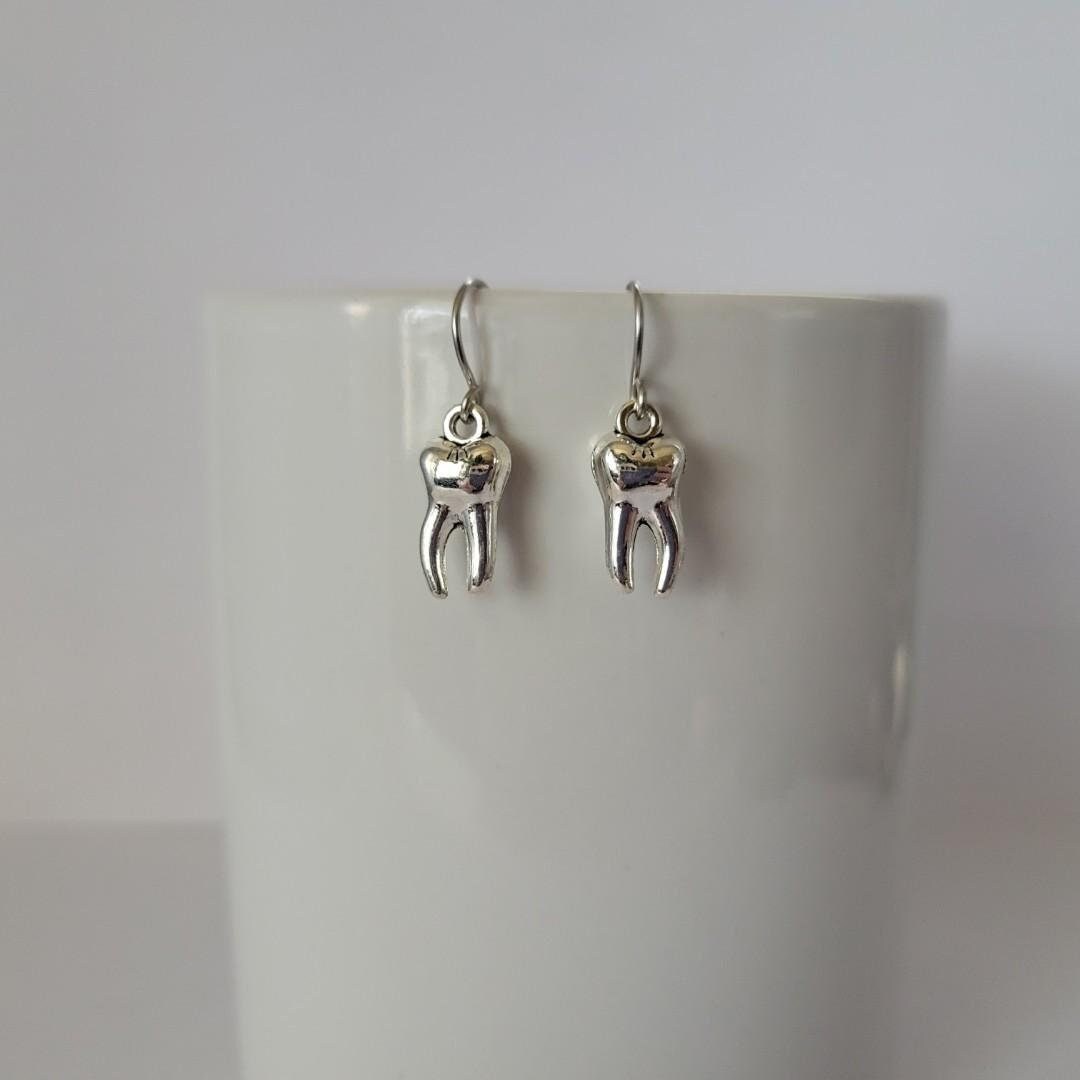 Hypoallergenic Tooth Teeth Dangle Earrings - Etsy