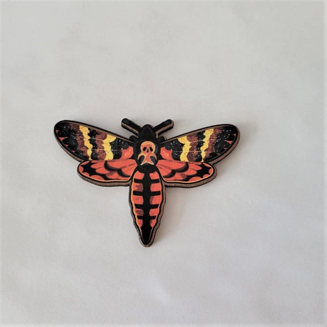 CLEARANCE Woodcut Moth Hair Clip Death Head Moth Hawkmoth - Etsy