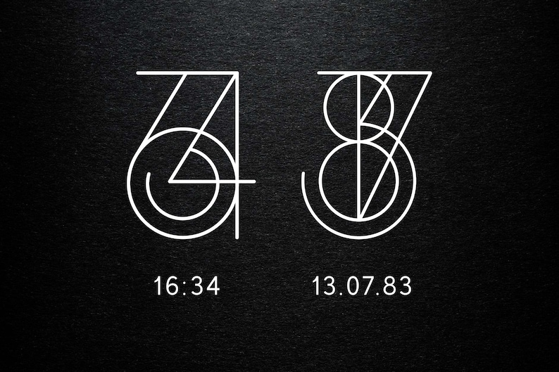 Special Date Logo Wedding Date Monoragram Anniversary Gift - Etsy