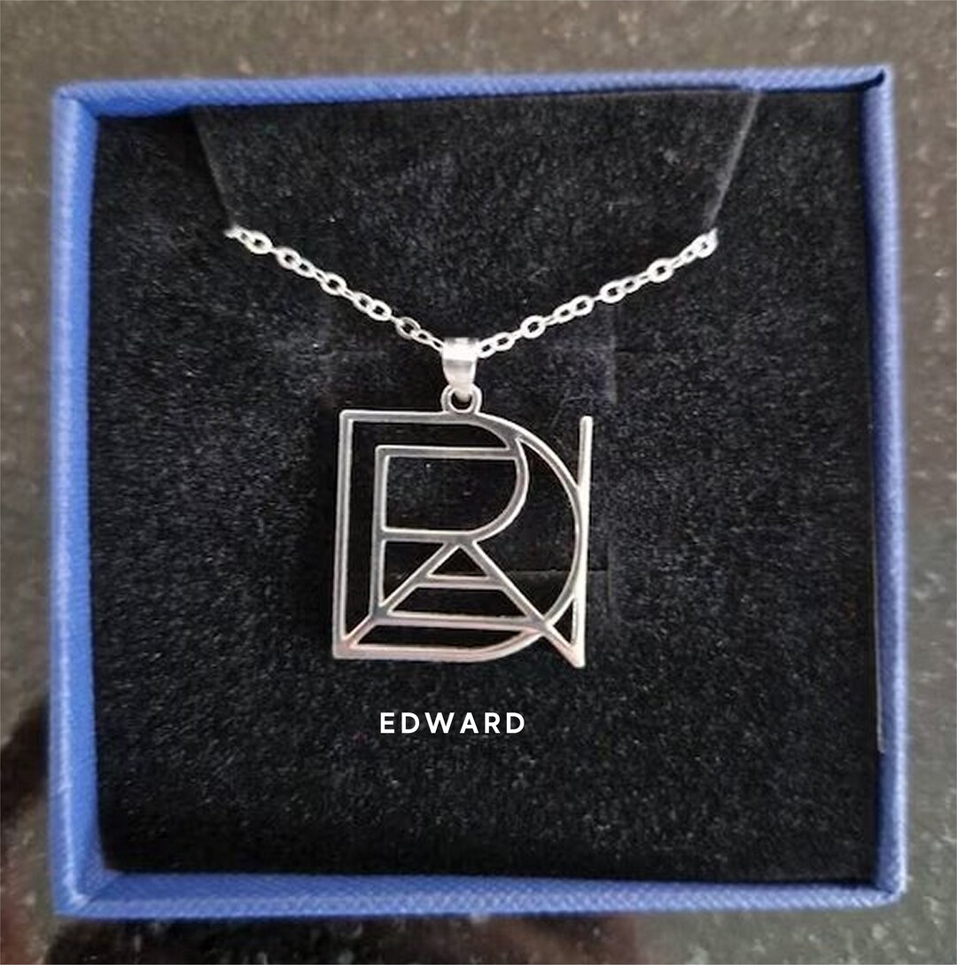 Name Necklace Logo. Personalised Monogram Pendant. Anniversary ...